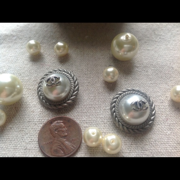 CHANEL | Jewelry | Chanel Faux Pearl Buttons | Poshmark